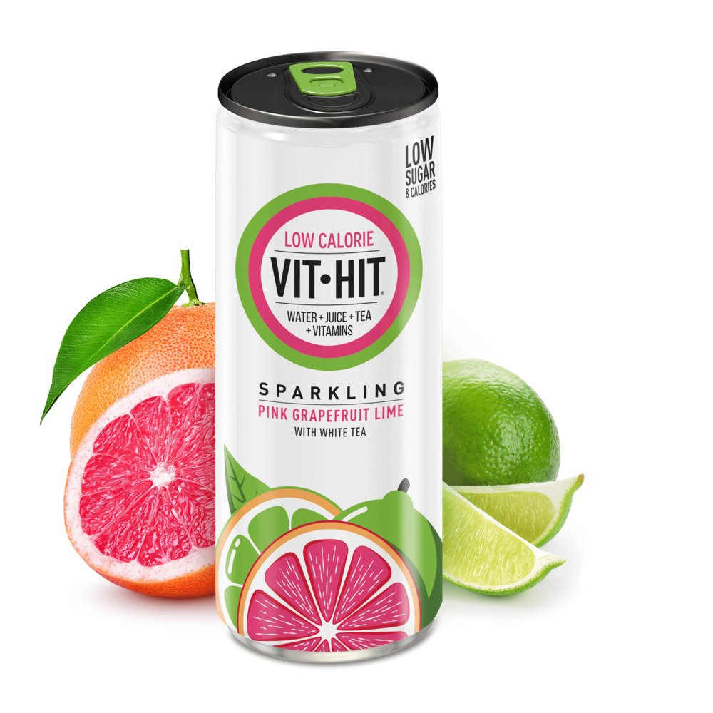 Cans : Vit Hit Pink Grapefruit Can 330ml X12 - Catering Supplies,