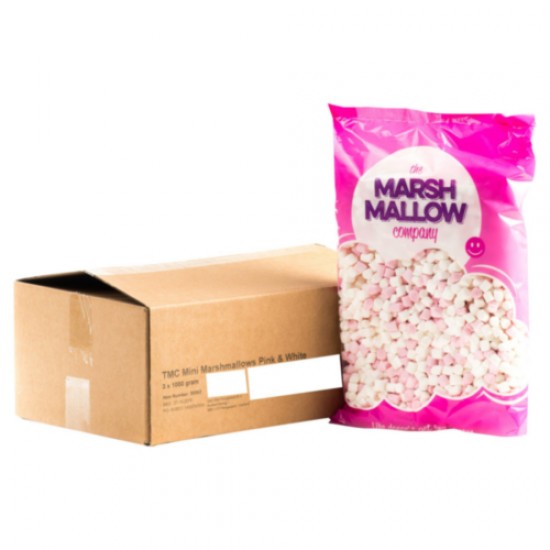 Lollipops & Sweets : Pink & White Mini Marshmallows