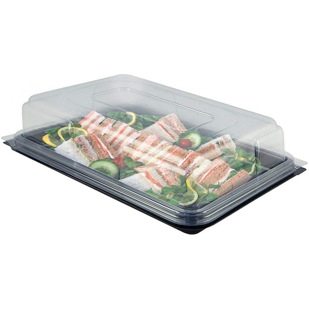 Sandwich Platters : Sabert Black Platter+ Lid X 25 - Catering ...