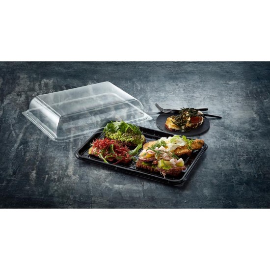 Sandwich Platters : Sabert Black Platter Medium+ Lid X 25 ...