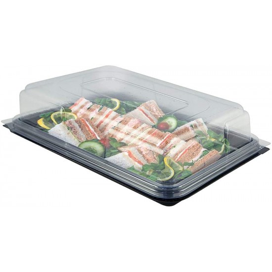 Sandwich Platters : Sabert Black Platter Medium+ Lid X 25 ...