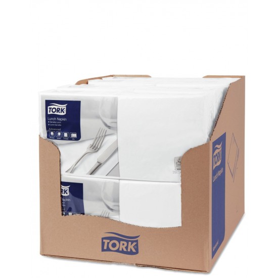 Lunch Napkins : Tork White Lunch Napkin 32cm 4 Fold X 2000 ...