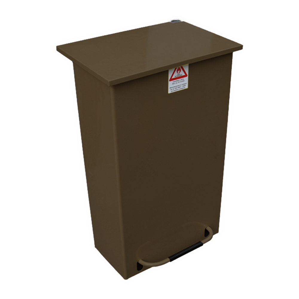 Waste Bins : Fire Retardant Bin Lrg Brown 87lt