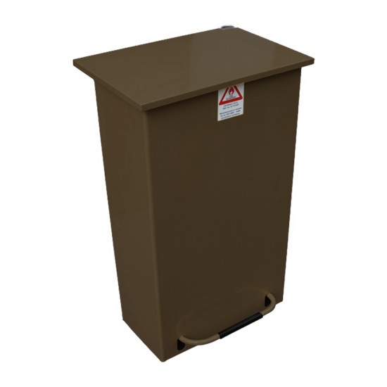 Waste Bins : Fire Retardant Bin Lrg Brown 87lt