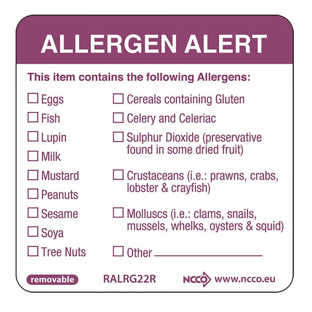 Food Day Labels : Food Allergen Label 2''x2'' X 500 | Food ...