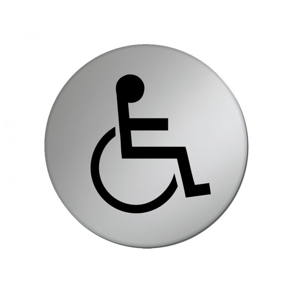 Safety Signs : Disabled Sign Silver Disk 75mm - Catering ...