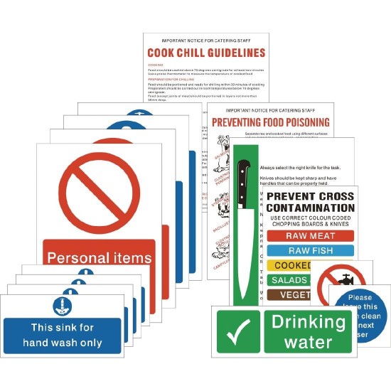Food Prepartion Signs : Food Prep Area Safety Sign Pack X ...
