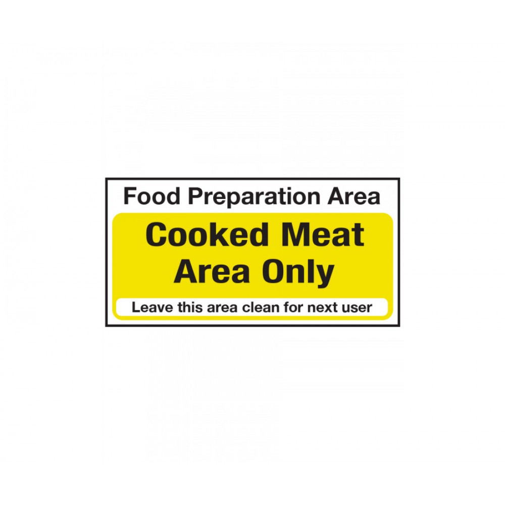 Food Prepartion Signs : Food Prep Area Cooked Food Only Sticker ...