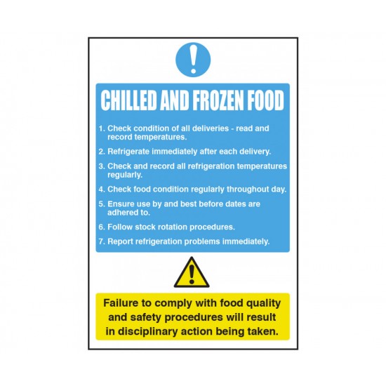Food Prepartion Signs : Chilled & Frozen Foods Sticker ...