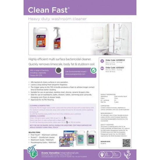 Sink, Tiles & Floor Cleaners : Evans Clean Fast | Irish Best ...