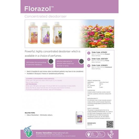 Airfreshener : Evans Florazol Freesia 1l - Catering Supplies,