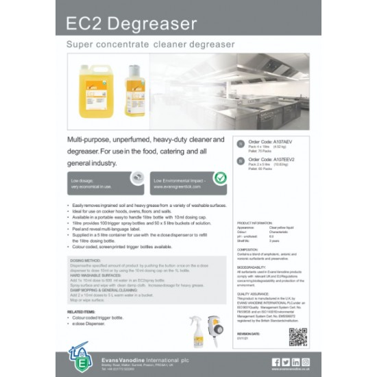 Dosing Systems : Ec2 Degreaser With Dosing Cap 1l X 4