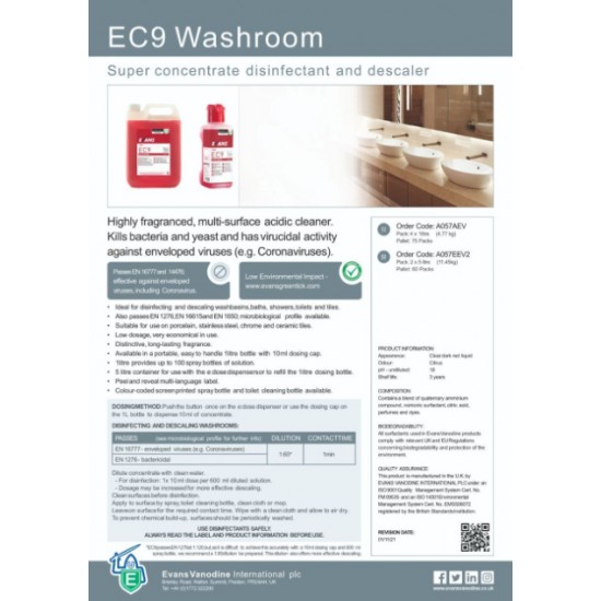 Dosing Systems : Ec9 Washroom Dosing Cap 1l X 4