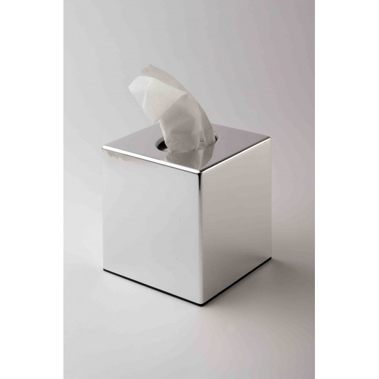 Guestroom Supplies : Cube Tissue Box Cover - Chrome - 124mm ...