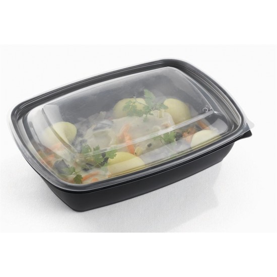 Black Hot Meal Containers : Sabert 1350ml Rect Container ...