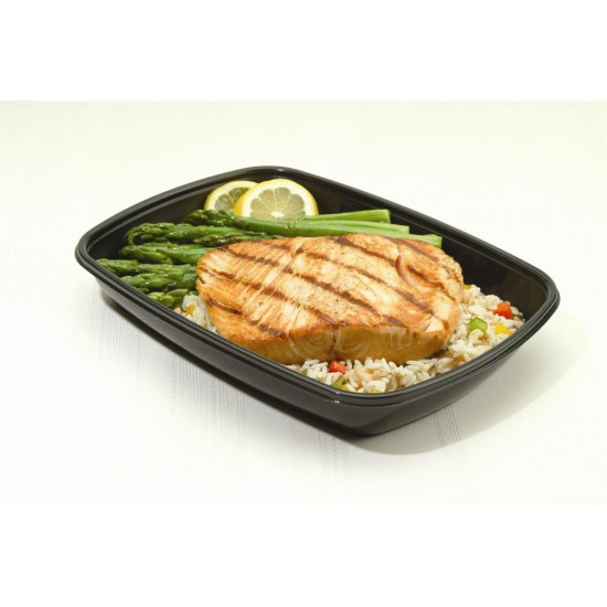 Black Hot Meal Containers : Sabert 1350ml Rect Container ...
