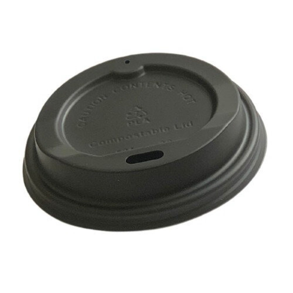 Coffee Cups & Lids : Black Compost Lids For Disposable Cup ...