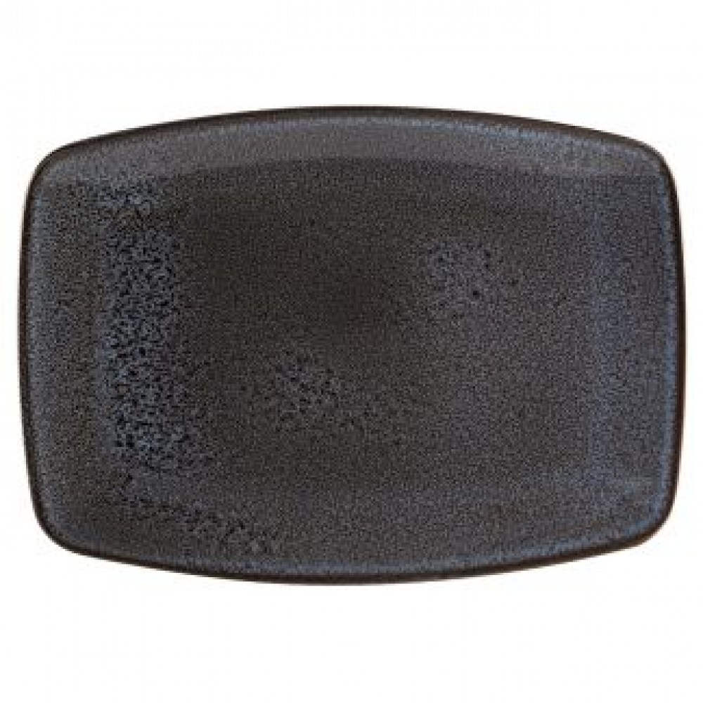 Earth By Porcelite : Black Rounded Rectangular Plate | Tableware ...
