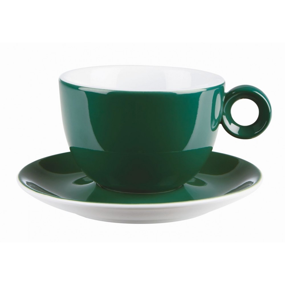 Cafe Range : Dark Green Bowl Shaped Cup 12oz/34cl X 6
