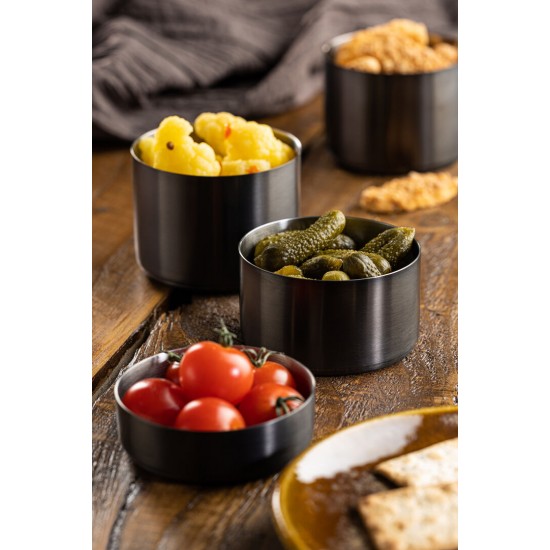 Metal Ramekins & Jars : Brushed Black Dip Pot 3\'\'\' (7.5cm)