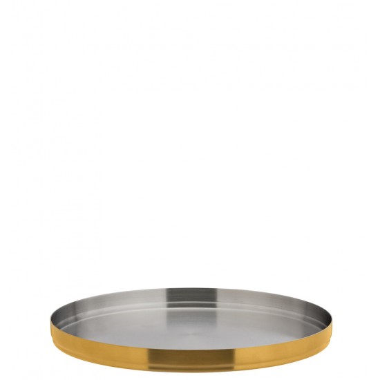 Metal Ramekins & Jars : Brushed Gold Round Plate 9\'\' (23cm)