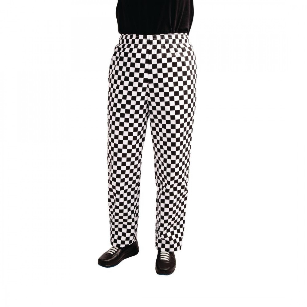 Chef Clothing & Footwear : Easyfit Black/white Check Trousers ...