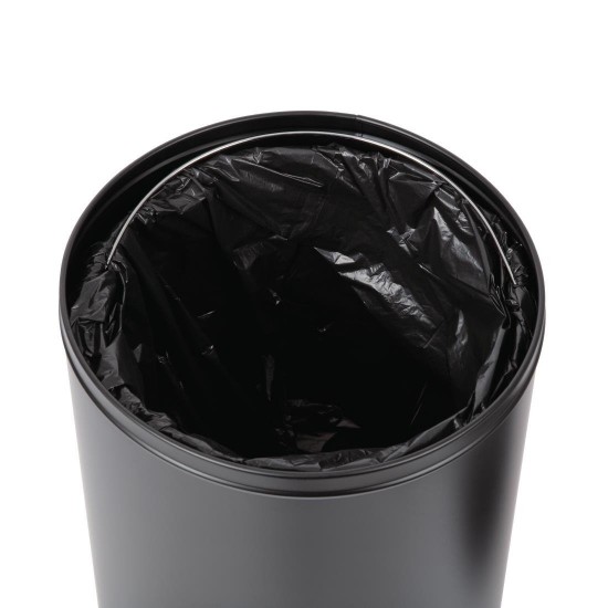 Bullet Bins : Bolero Steel Bullet Bin With Open Lid (blk)