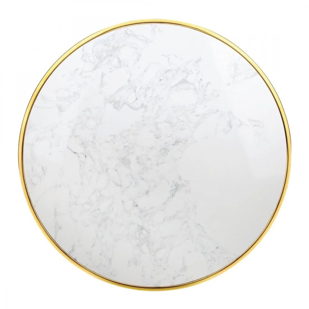 Indoor Tables : Bolero Table Round White Marble With St/st ...