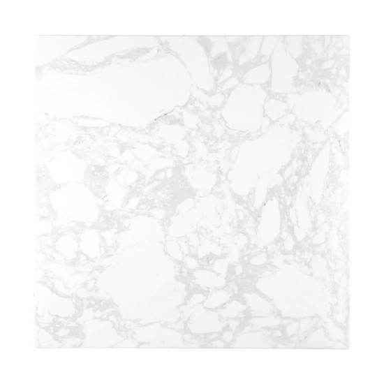 Indoor Tables : Bolero Table Square White Marble - 600mm