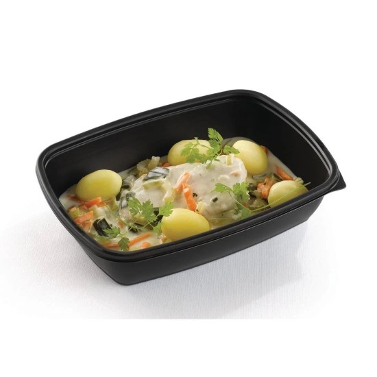 Black Hot Meal Containers : Fastpac Medium Rectangular Container ...