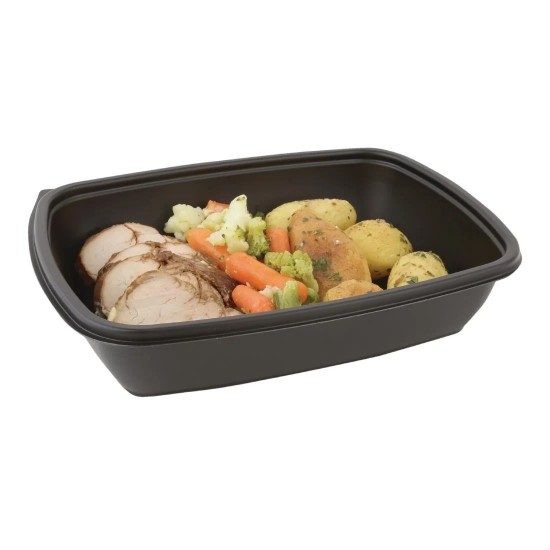 Black Hot Meal Containers : Fastpac Medium Rectangular Container ...