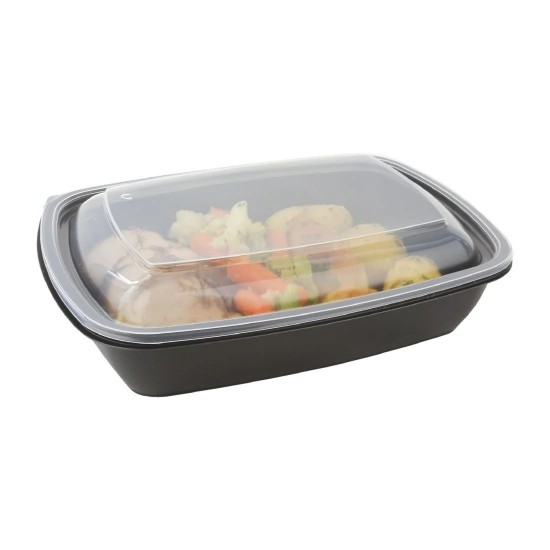 Black Hot Meal Containers : Fastpac Medium Rectangular Container ...