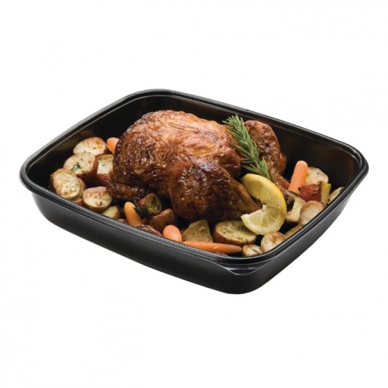 Black Hot Meal Containers : Fastpac Medium Rectangular Container ...
