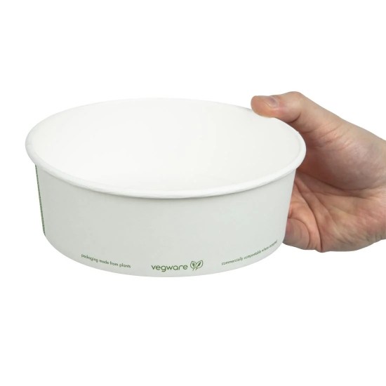 Salad Containers : Vegware Pla-lined Paper Food Bowl 185-series ...