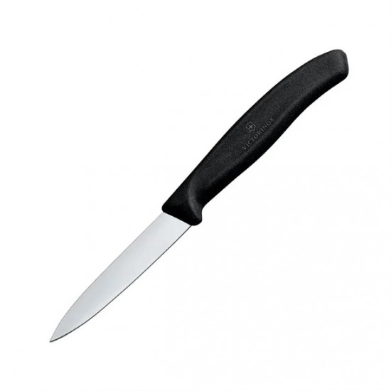 Black Handle Knives : Paring Knife Pointed Tip Black - 8cm