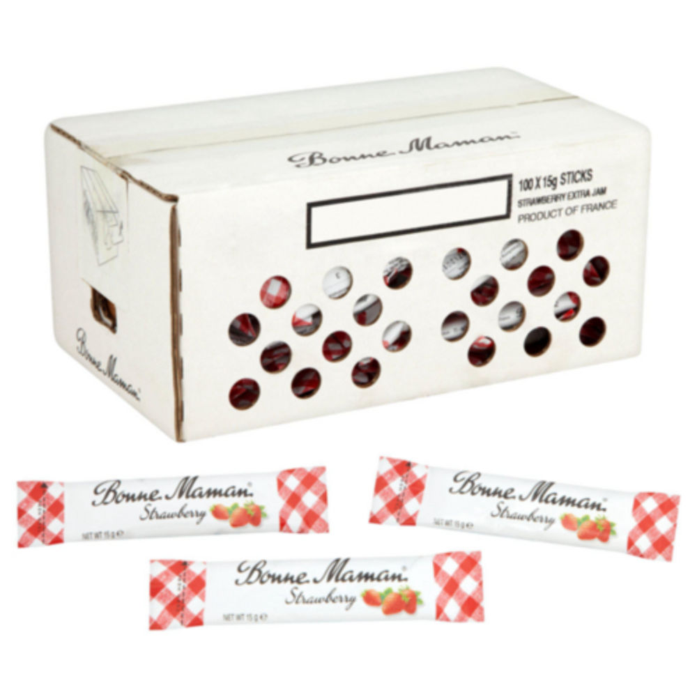 Jam Portions : Bonne Maman Strawberry Jam Sticks 15g X 100