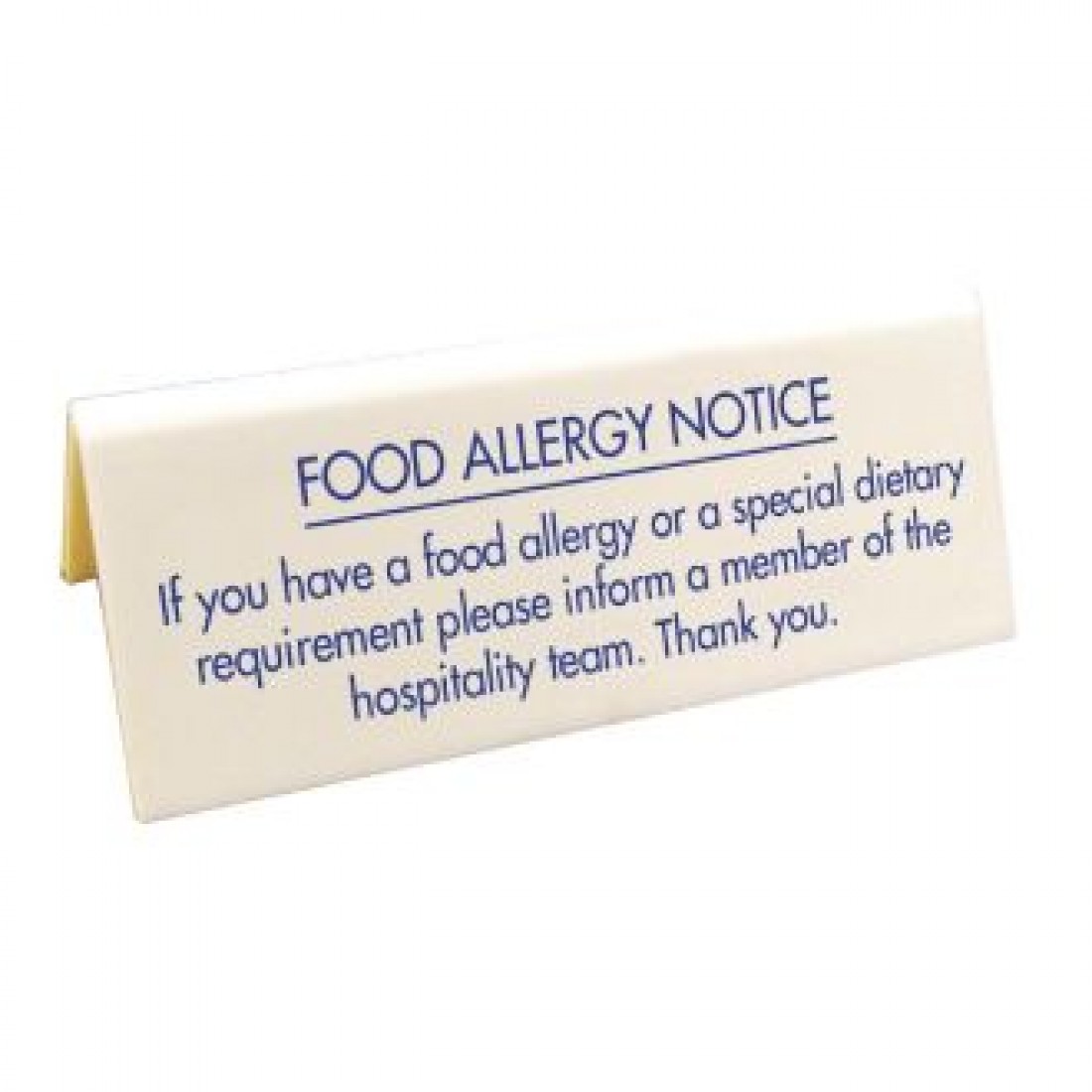 Safety Signs : Food Allergy Table Notice - 100x45m